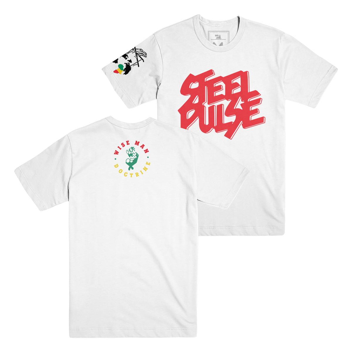 Classic Red Logo Tee (White) – Steel Pulse